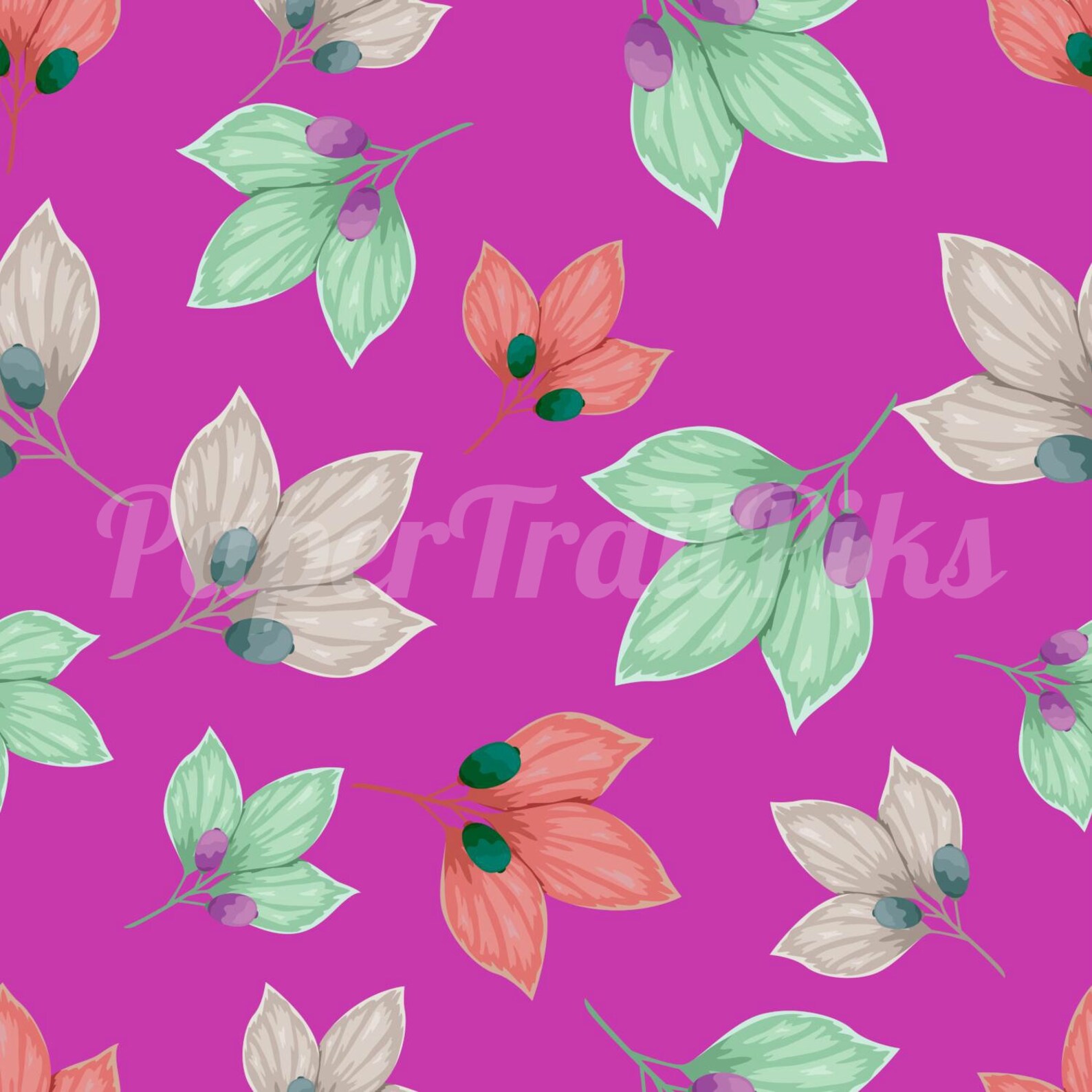 Leaves Digital Seamless, Papers Leaf Design, Digital Downloads Leaves ...