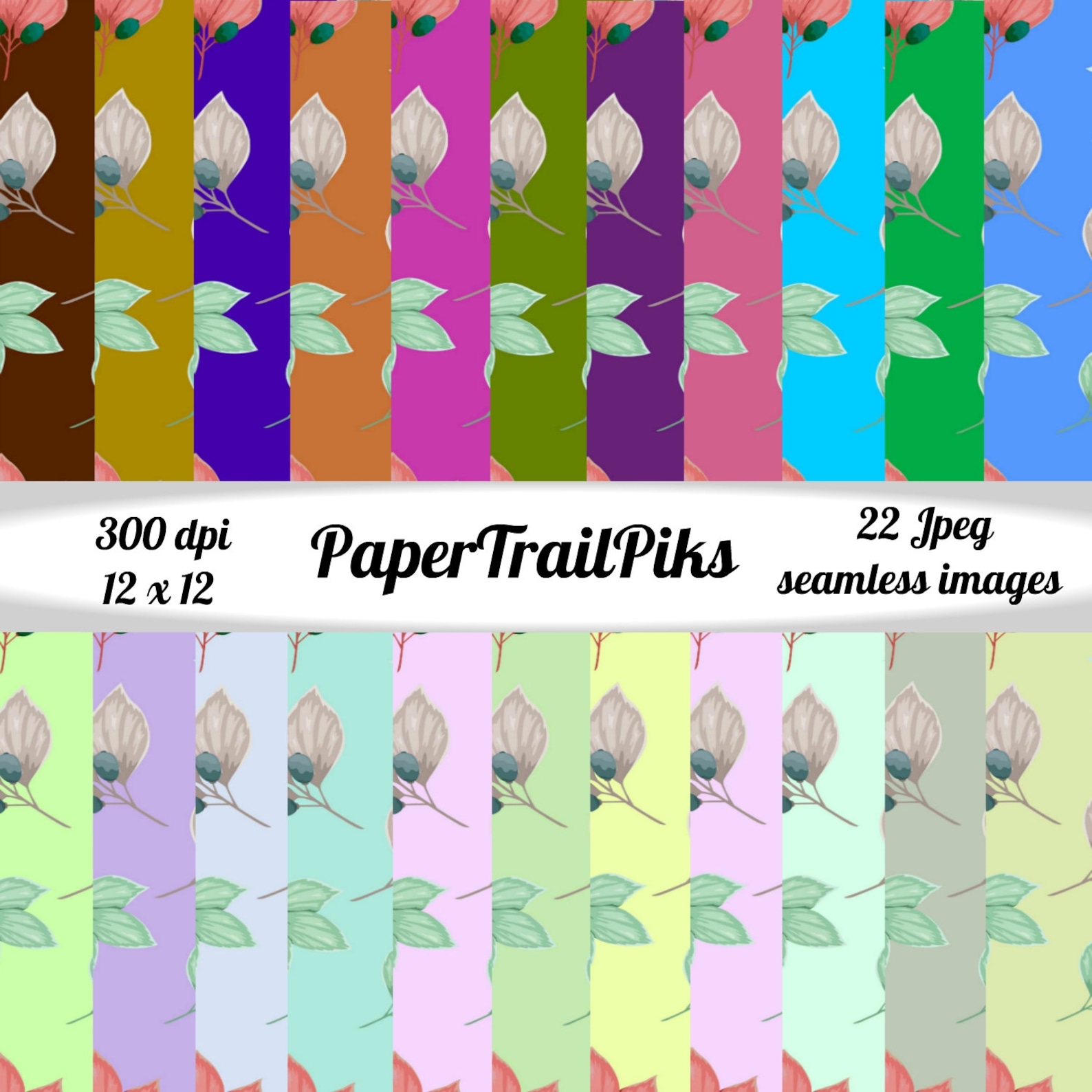 Leaves Digital Seamless, Papers Leaf Design, Digital Downloads Leaves ...