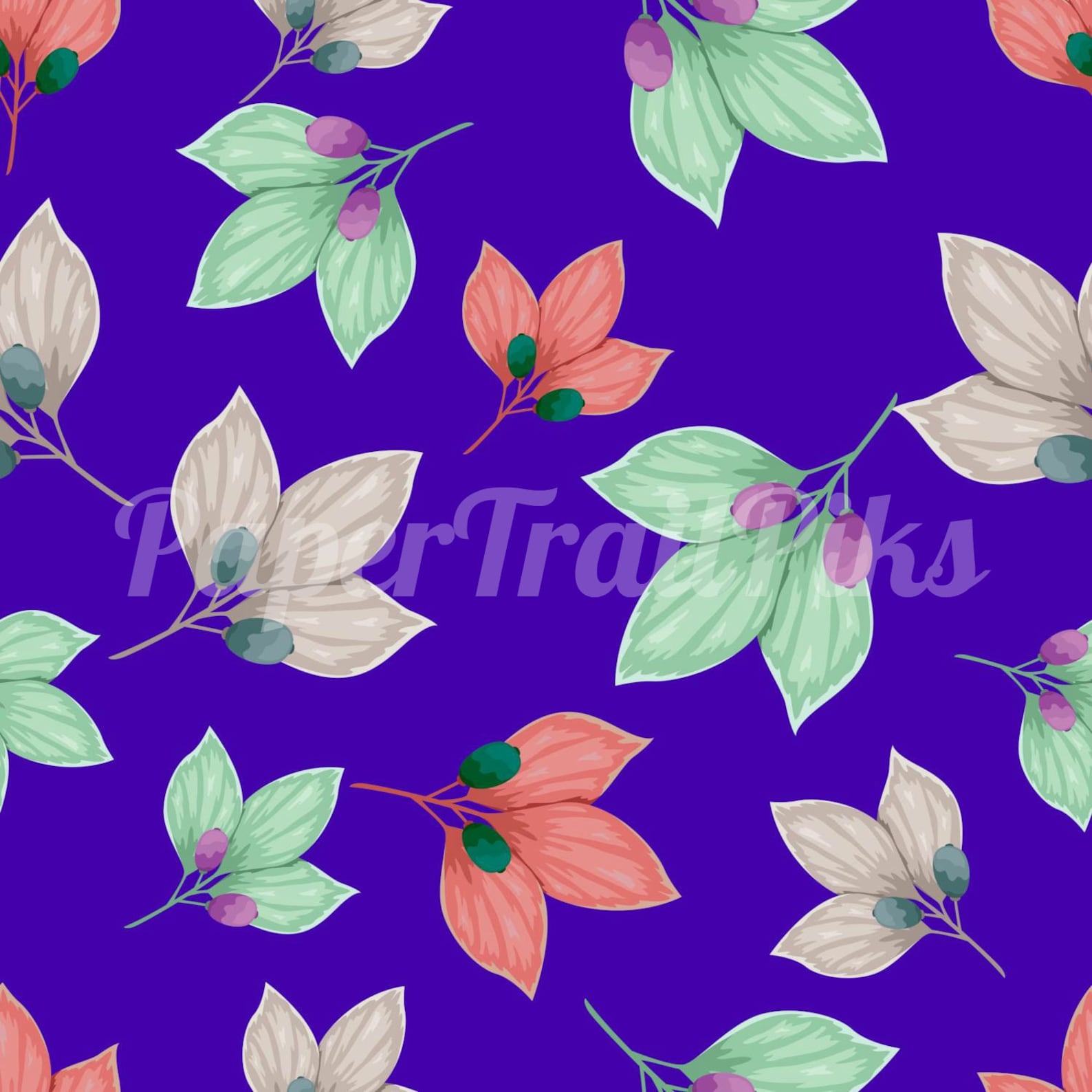 Leaves Digital Seamless, Papers Leaf Design, Digital Downloads Leaves ...