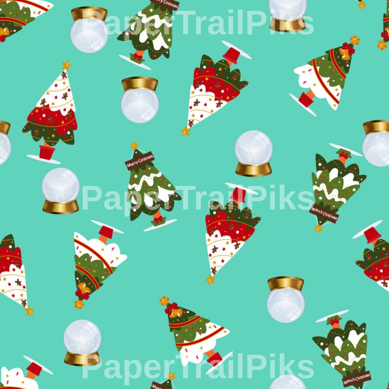 Christmas Tree Digital Papers Holiday Craft Instant - Etsy