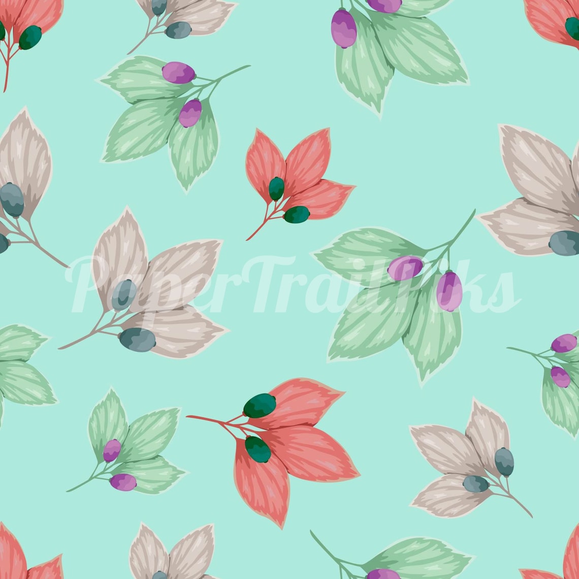 Leaves Digital Seamless, Papers Leaf Design, Digital Downloads Leaves ...