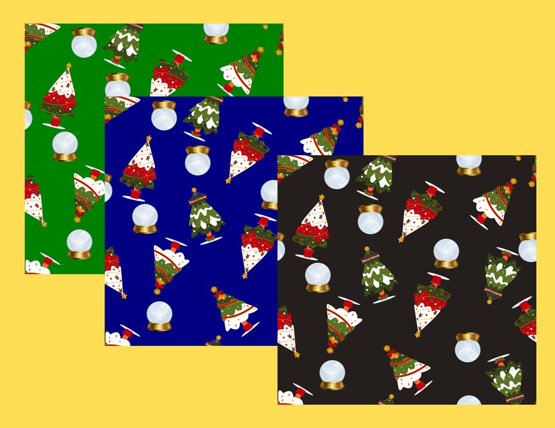 Christmas Tree Digital Papers Holiday Craft Instant - Etsy