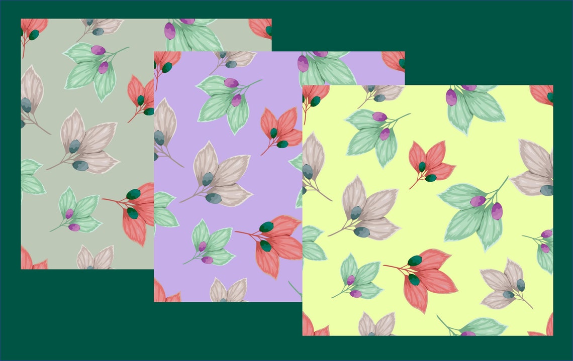 Leaves Digital Seamless, Papers Leaf Design, Digital Downloads Leaves ...