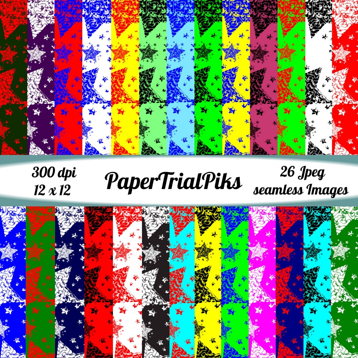 Stars Digital Paper Downloads Seamless Background Starry - Etsy