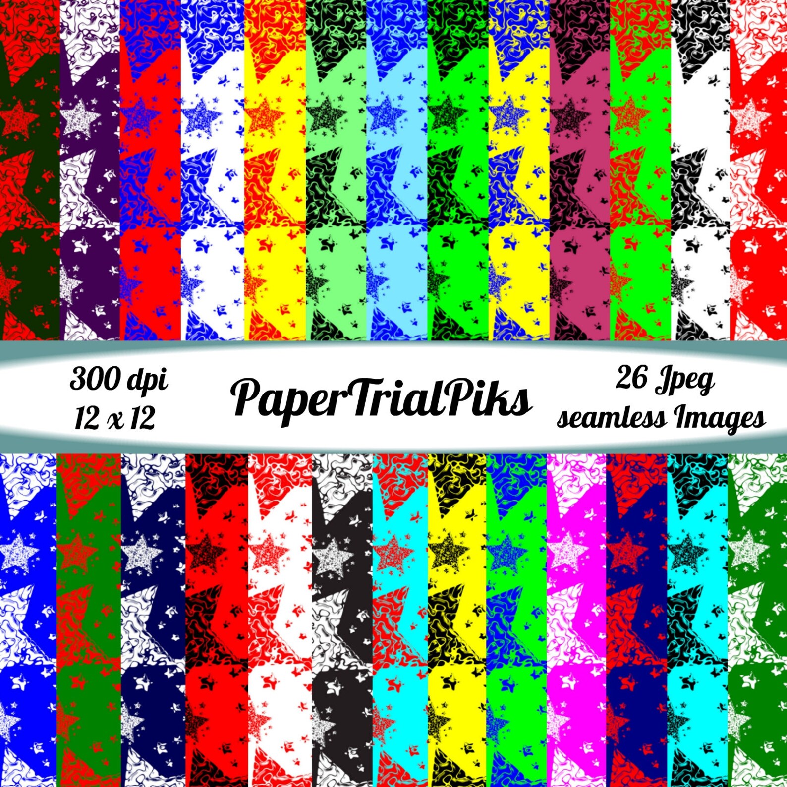 Stars Digital Paper Downloads Seamless Background Starry - Etsy