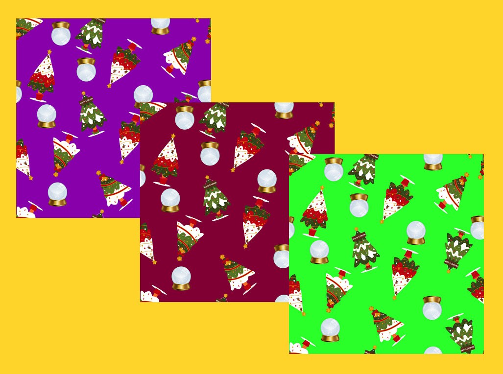 Christmas Tree Digital Papers Holiday Craft Instant - Etsy