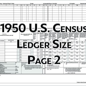 PDF: 1950 US Census Fillable Form 11" X 17" Ledger Size Download ...
