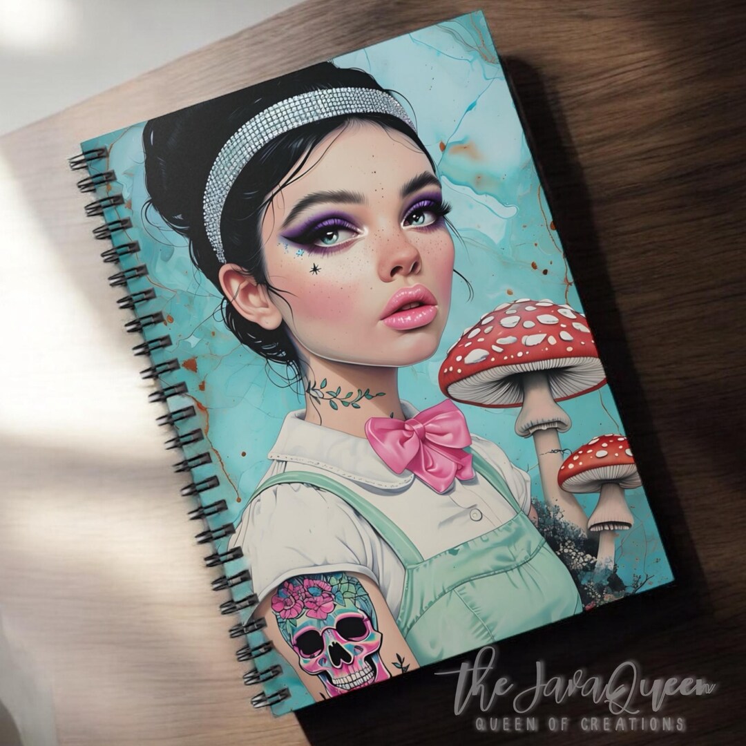 Gothic Fairycore Mushroom Notebook – Edgy Fantasy Art Journal - Etsy