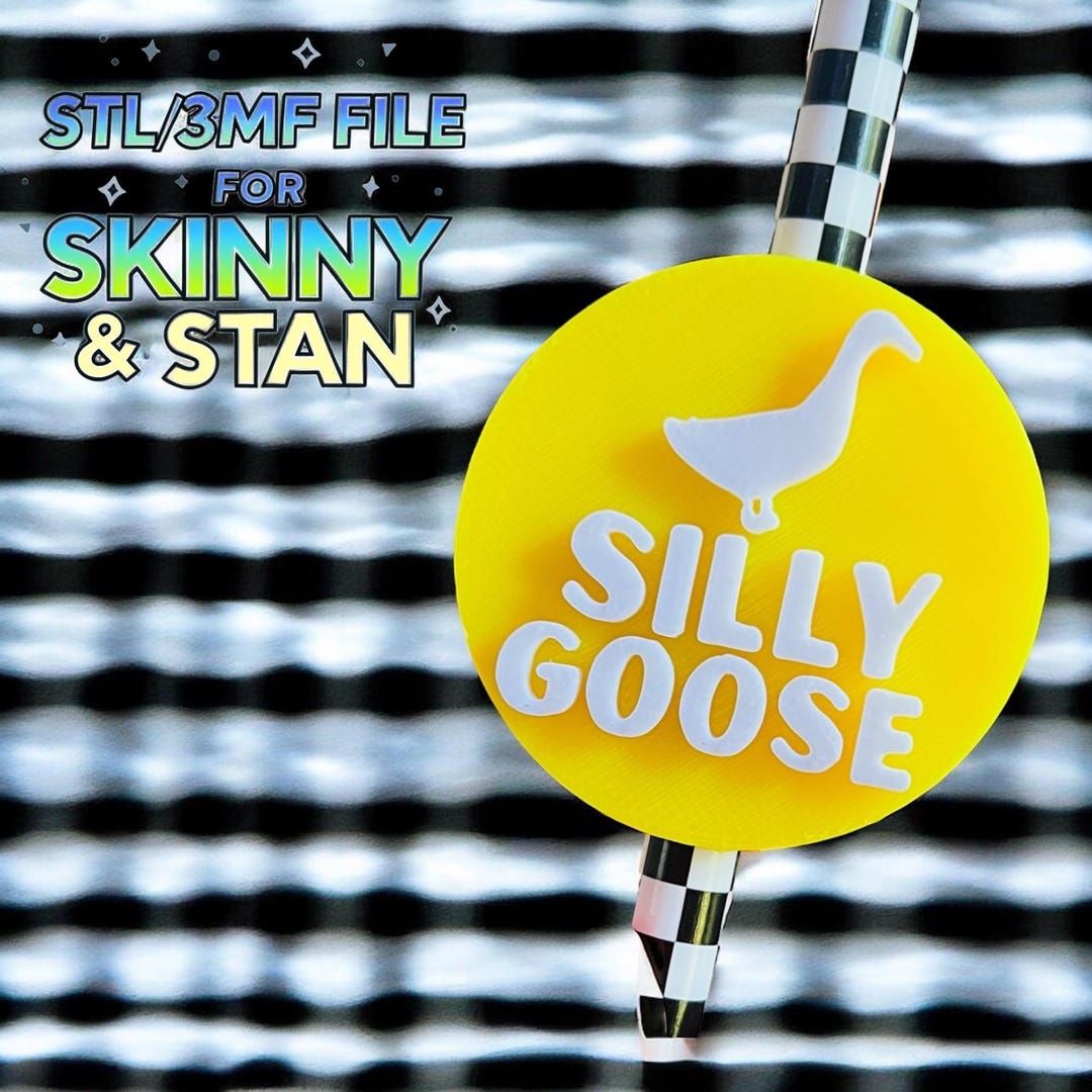 Silly Goose Straw Topper STL + 3MF File | Stan & Skin Straws (digital ...