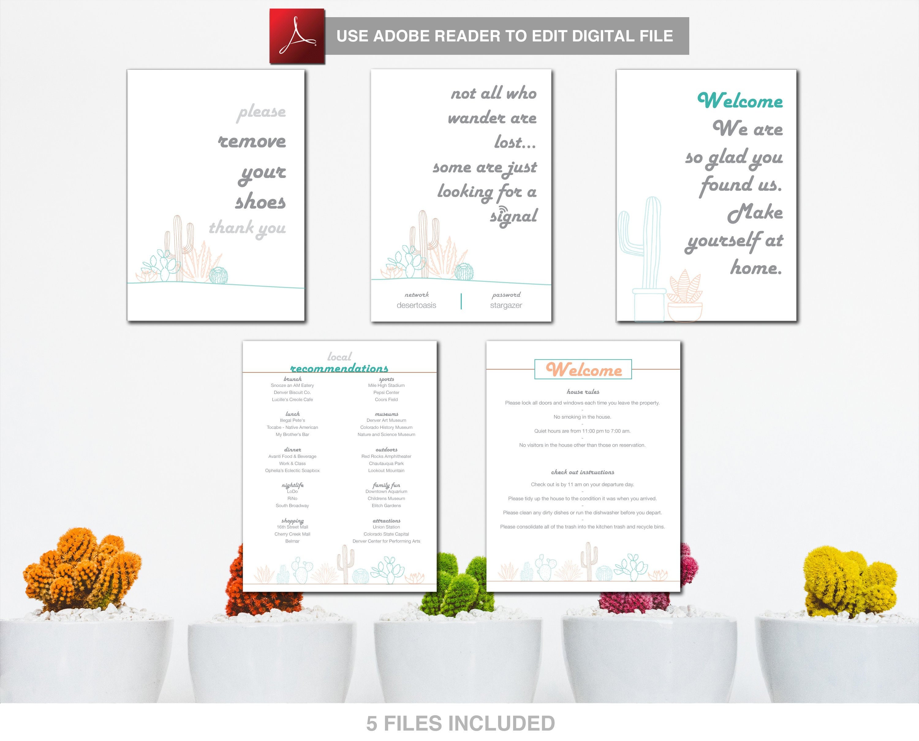 Airbnb Printables Vacation Rental Airbnb Decor House Welcome Sign VRBO ...