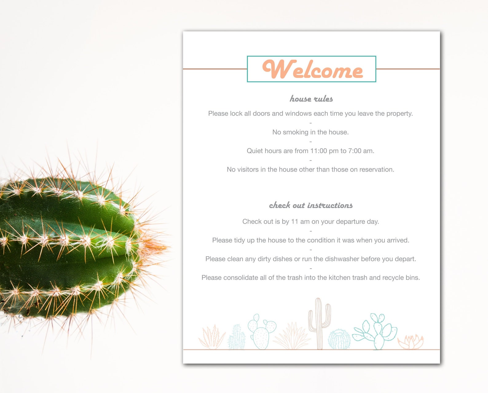 Airbnb Printables | Vacation Rental House Rules | Airbnb Sign | VRBO - Etsy