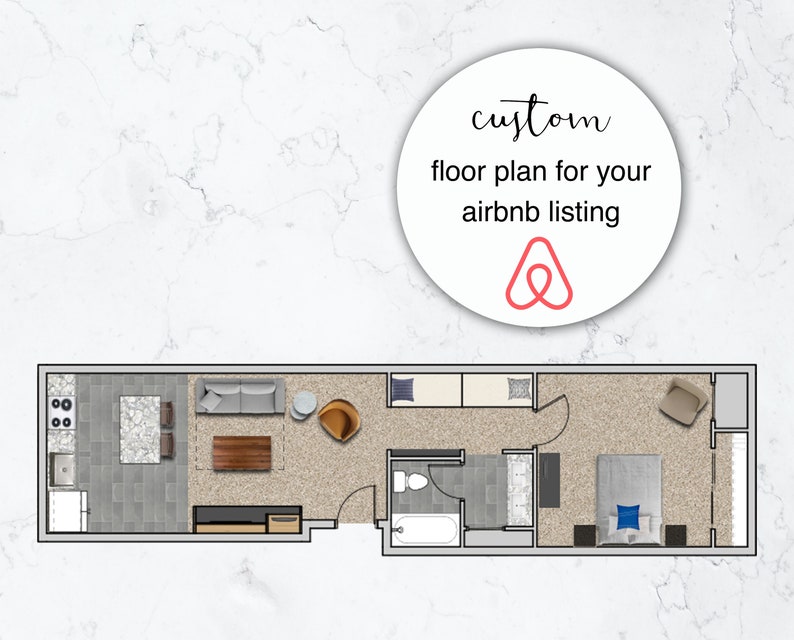 Airbnb Custom Colored Floor Plan VRBO Vacation Rental | Etsy