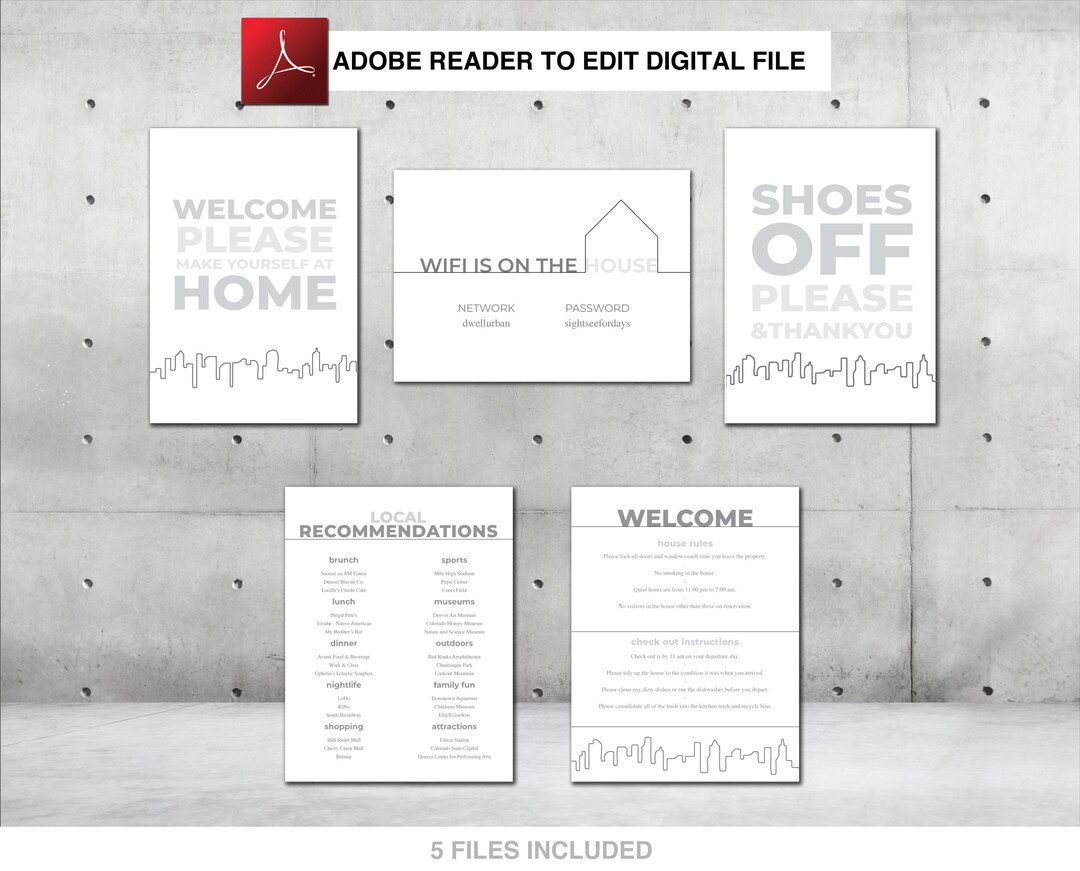 Airbnb Printables | Vacation Rental | Airbnb Decor | House Welcome Sign ...