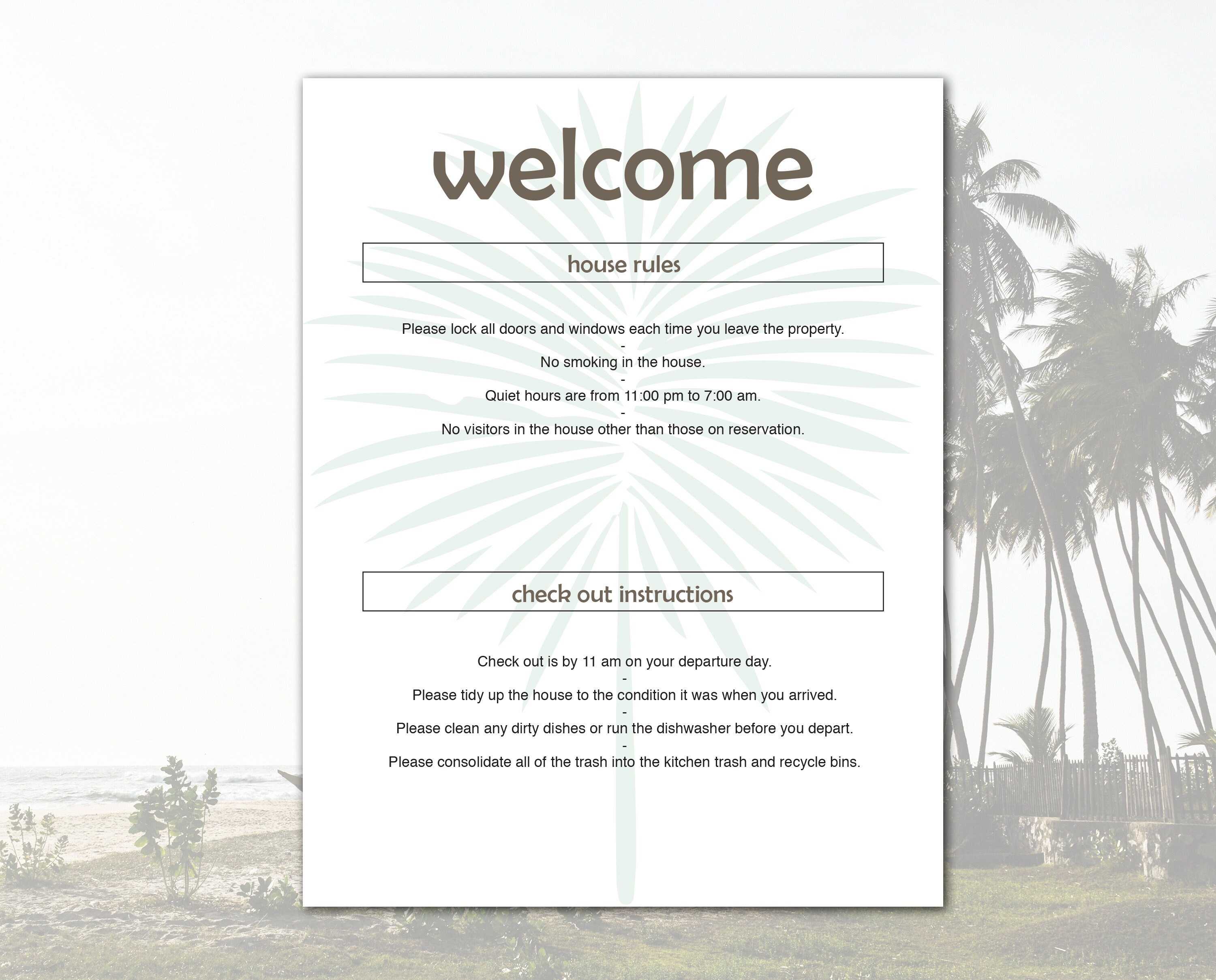 Airbnb Printables Vacation Rental Airbnb Decor House - Etsy