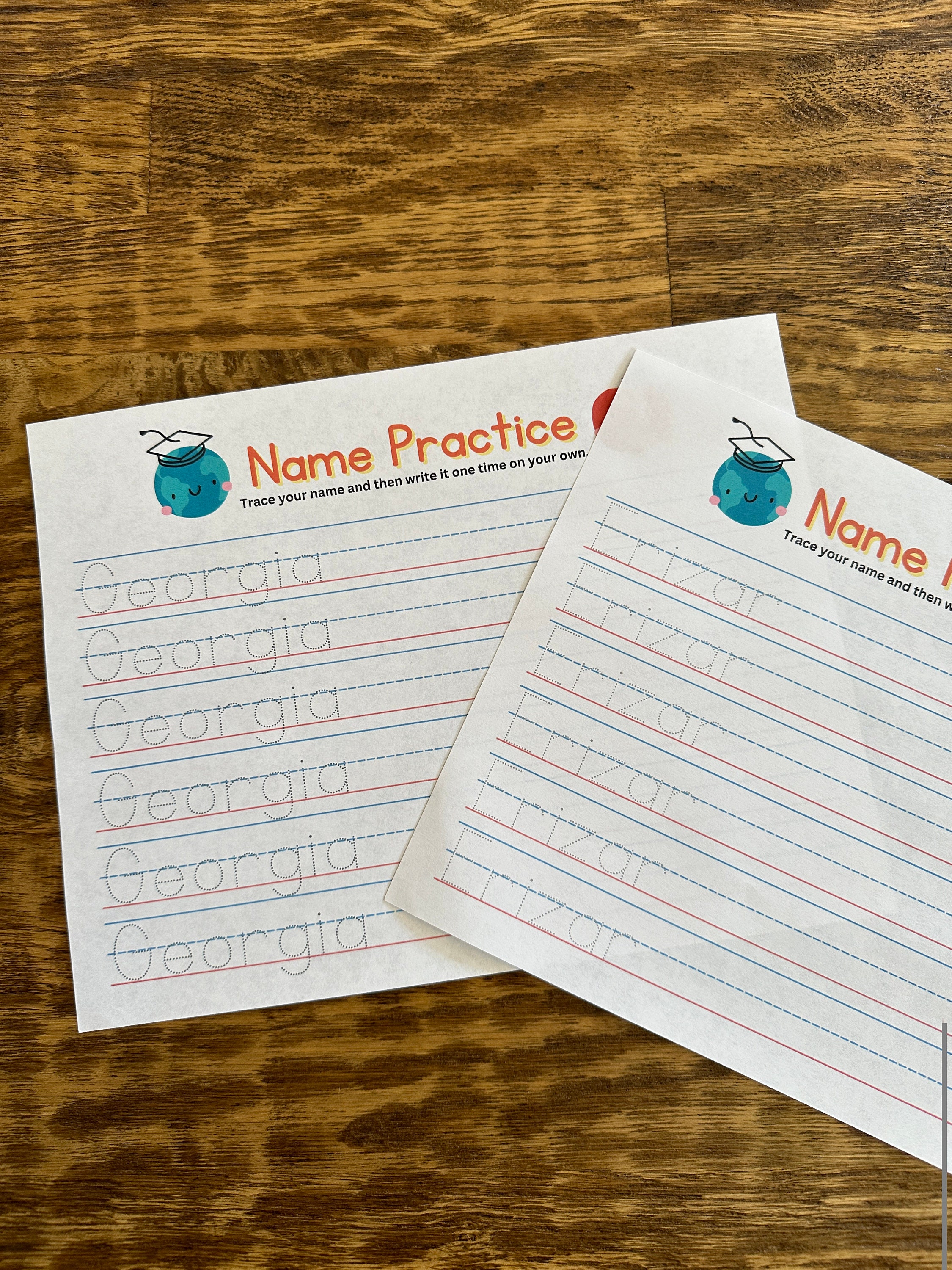 Personalized Name Handwriting Sheet Printable PDF Preschool K-2 ...