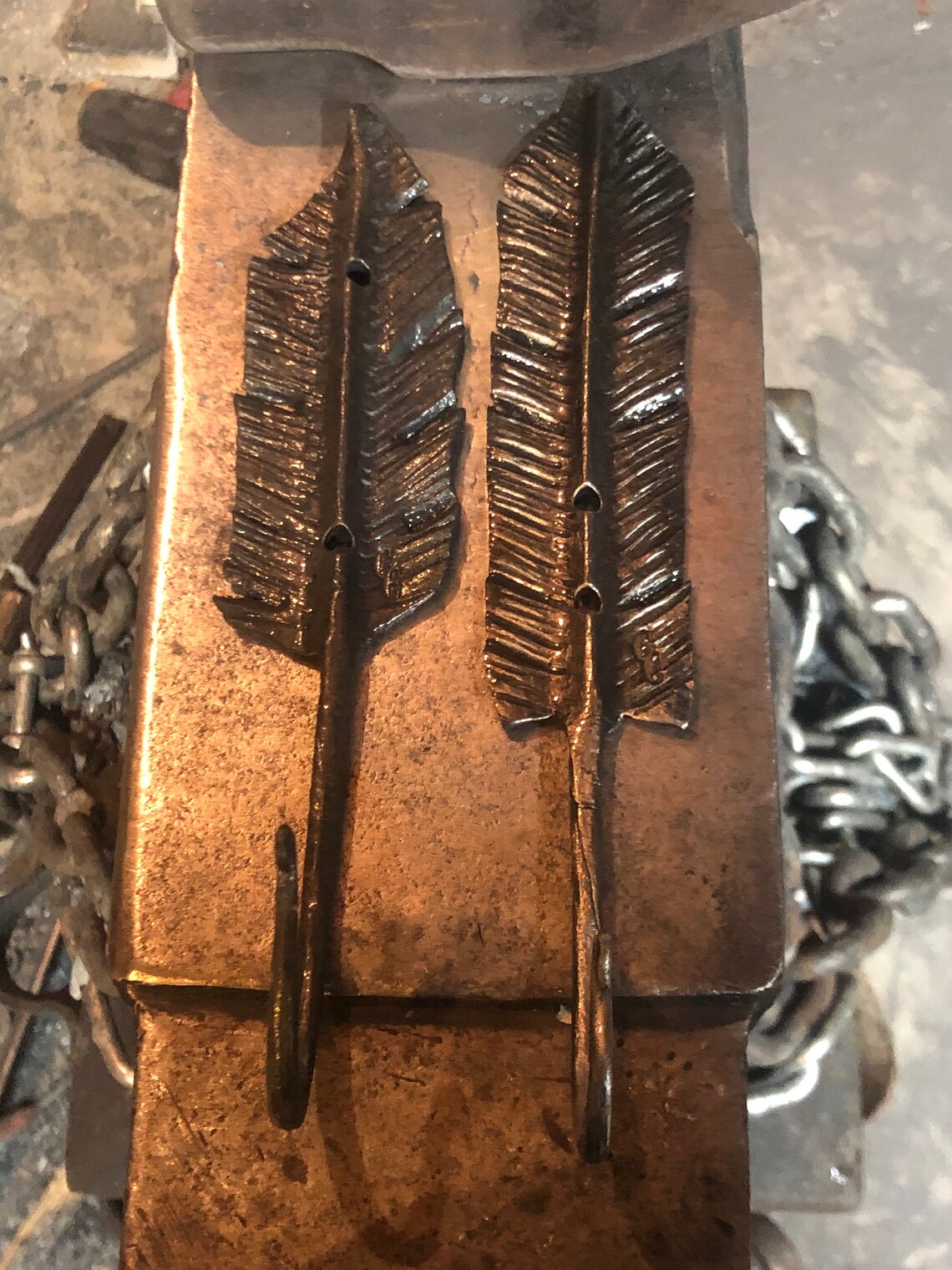 Hand Forged Feather Hook Wall Hook Hand Forged Blacksmith Made - Etsy