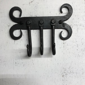 Set of Two Hand Forged Hook Racks With Rams Head Scrolls Traditional ...