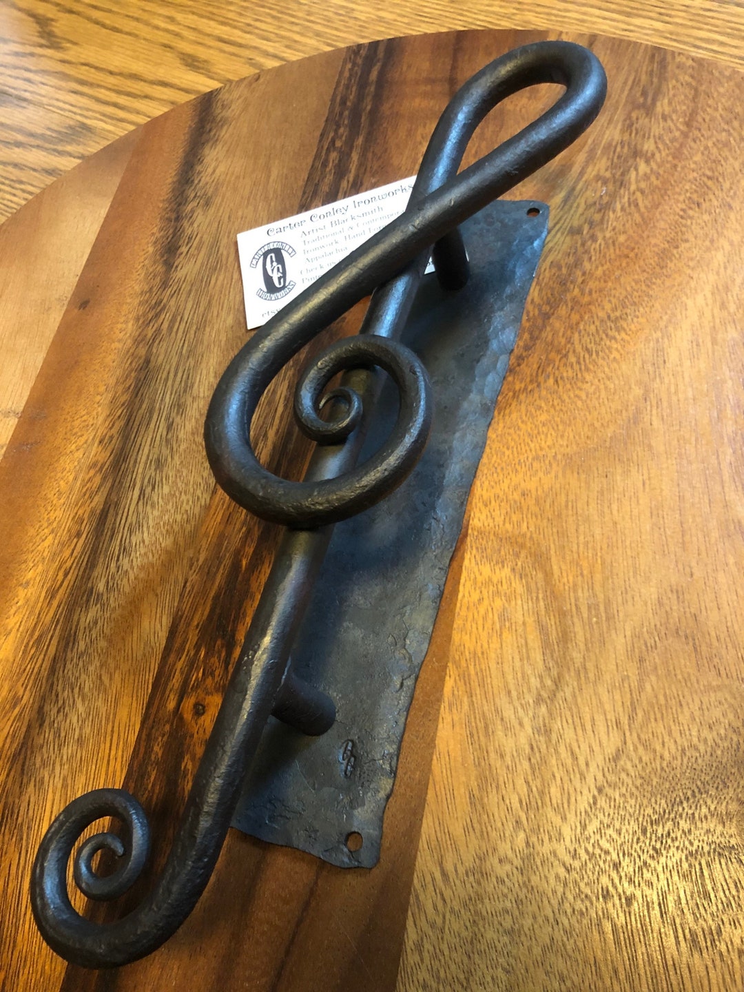 Hand Forged Door Pull Treble Clef Door Pull Door Handle Blacksmith Made ...