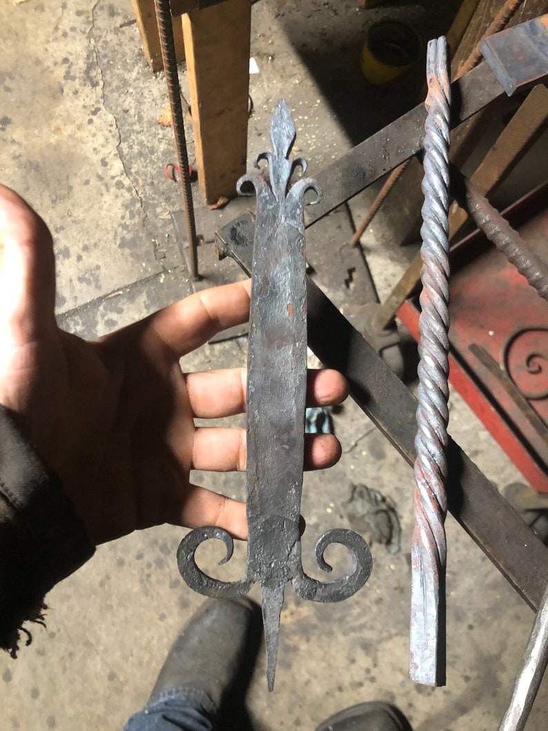Hand Forged Medieval Style Door Pull Gate Pull Door Handle Scrolled ...
