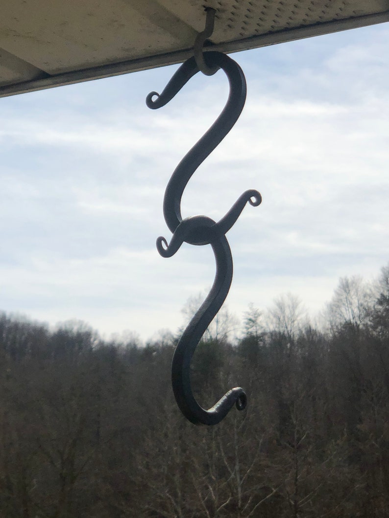 Extra Large S-hooks Hand Forged Blacksmith Made Heavy Duty Plant Hanger ...