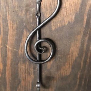 Treble Clef Wrought Iron Hook Hans Forged Hook Wall Hook Music Lovers ...