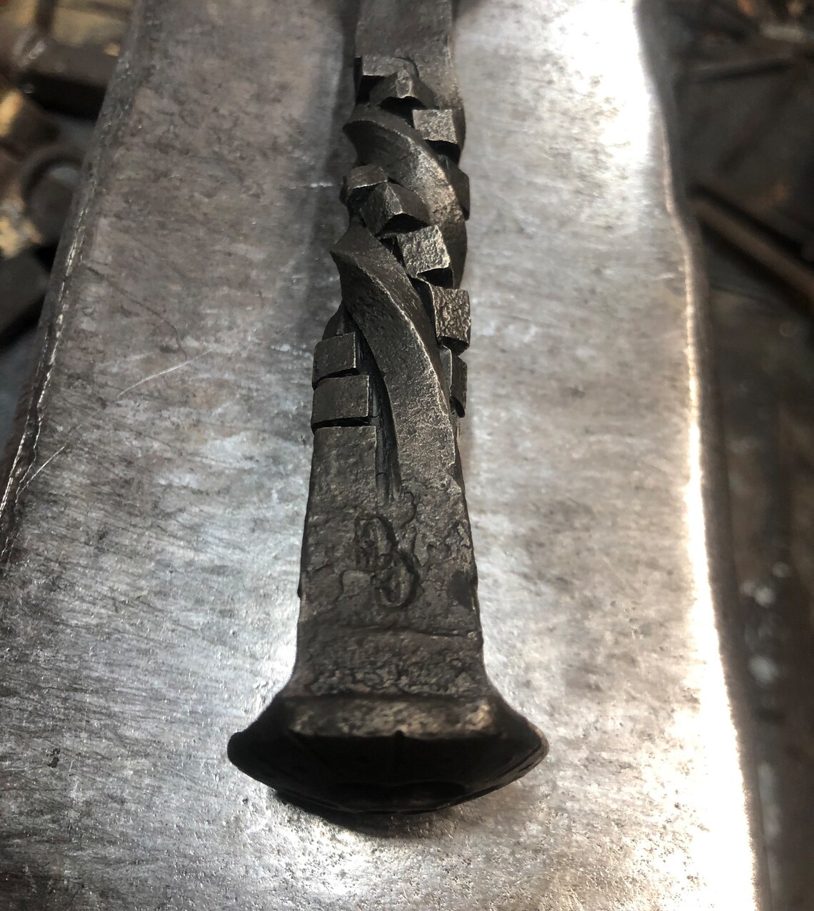 Railroad Spike Fire Poker Hand Forged Rubik's Twist Handle - Etsy