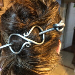 Hand Forged Knot Hair Pin Iron Hair Pin Barrette Hand Forged Blacksmith ...