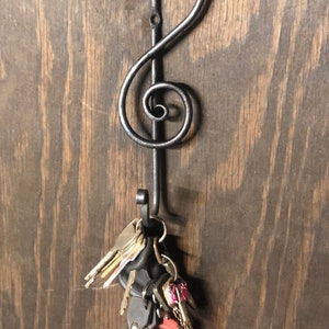 Treble Clef Wrought Iron Hook Hans Forged Hook Wall Hook Music Lovers ...