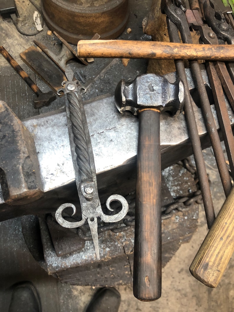 Hand Forged Medieval Style Door Pull Gate Pull Door Handle Scrolled ...