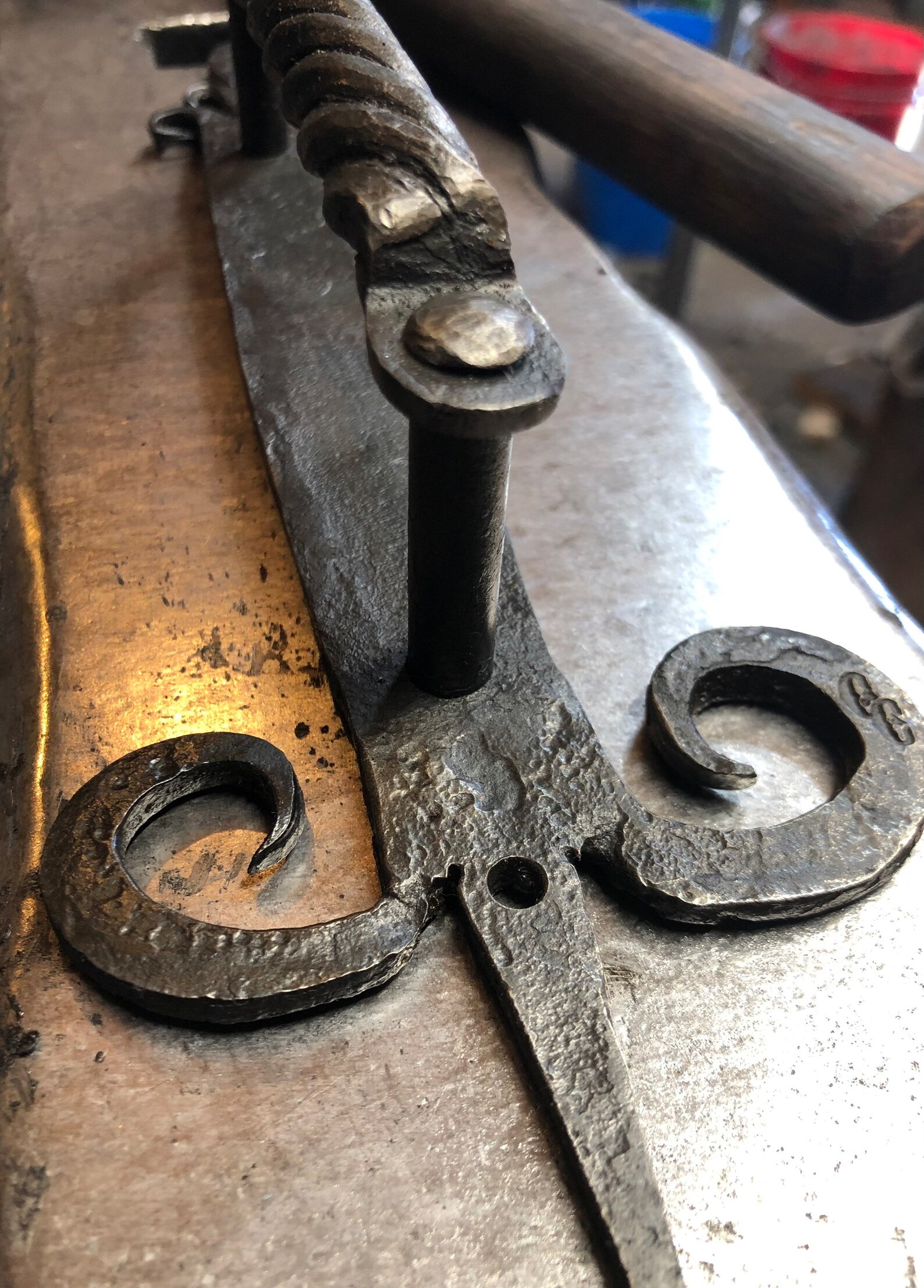 Hand Forged Medieval Style Door Pull Gate Pull Door Handle Scrolled ...