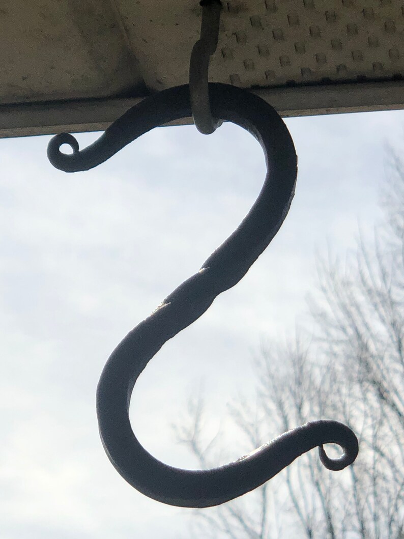 Extra Large S-hooks Hand Forged Blacksmith Made Heavy Duty Plant Hanger ...