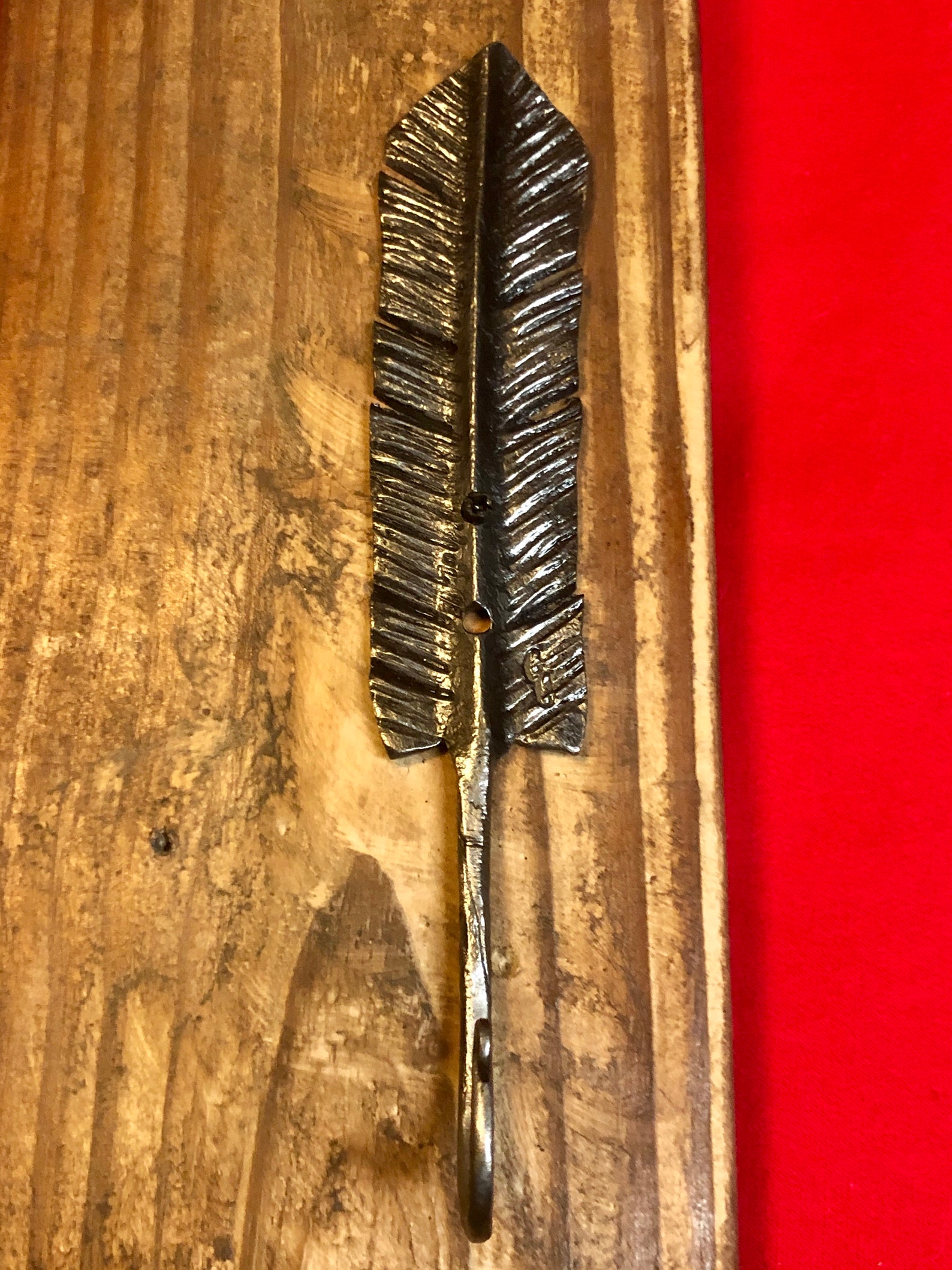 Hand Forged Feather Hook Wall Hook Hand Forged Blacksmith Made - Etsy
