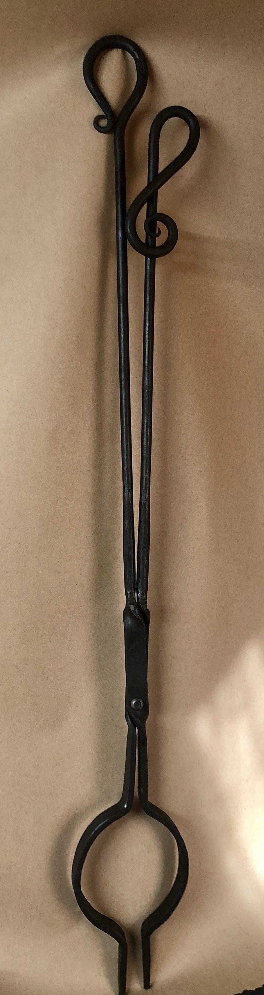 Treble Clef Log Tongs Fireplace Tongs Hand Forged Blacksmith Made Ohio ...