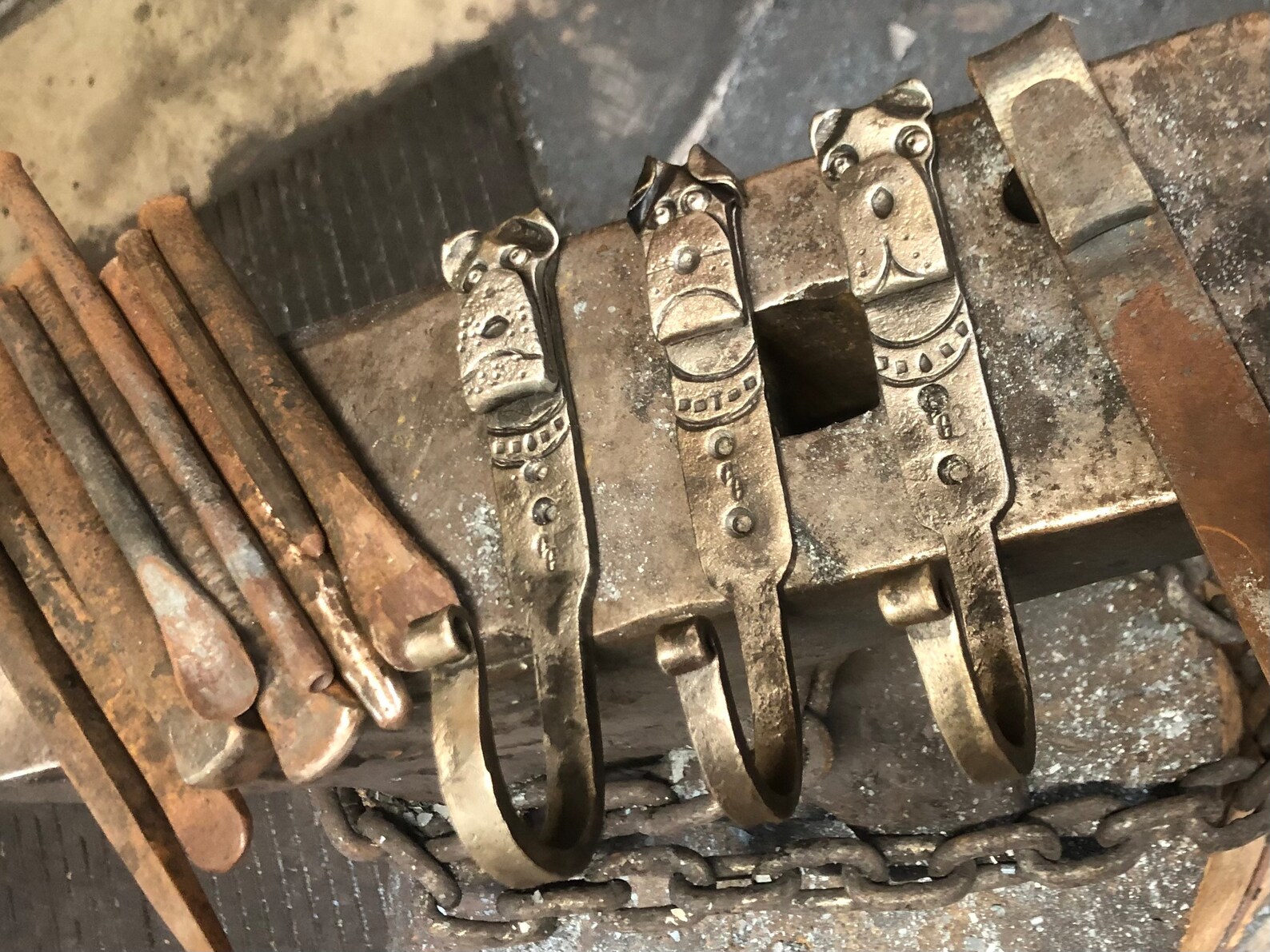 Hand Forged Bulldog Hook Leash Hook Pet Lovers Blacksmith Made Ohio ...
