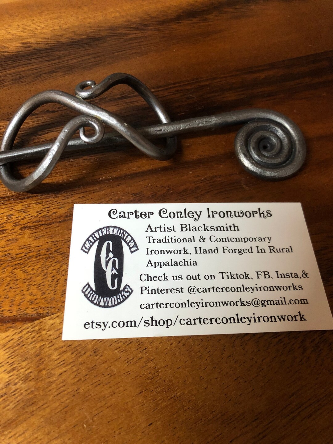 Hand Forged Hair Pin Spiral Scroll Hair Pin Hand Forged Hair Pin ...