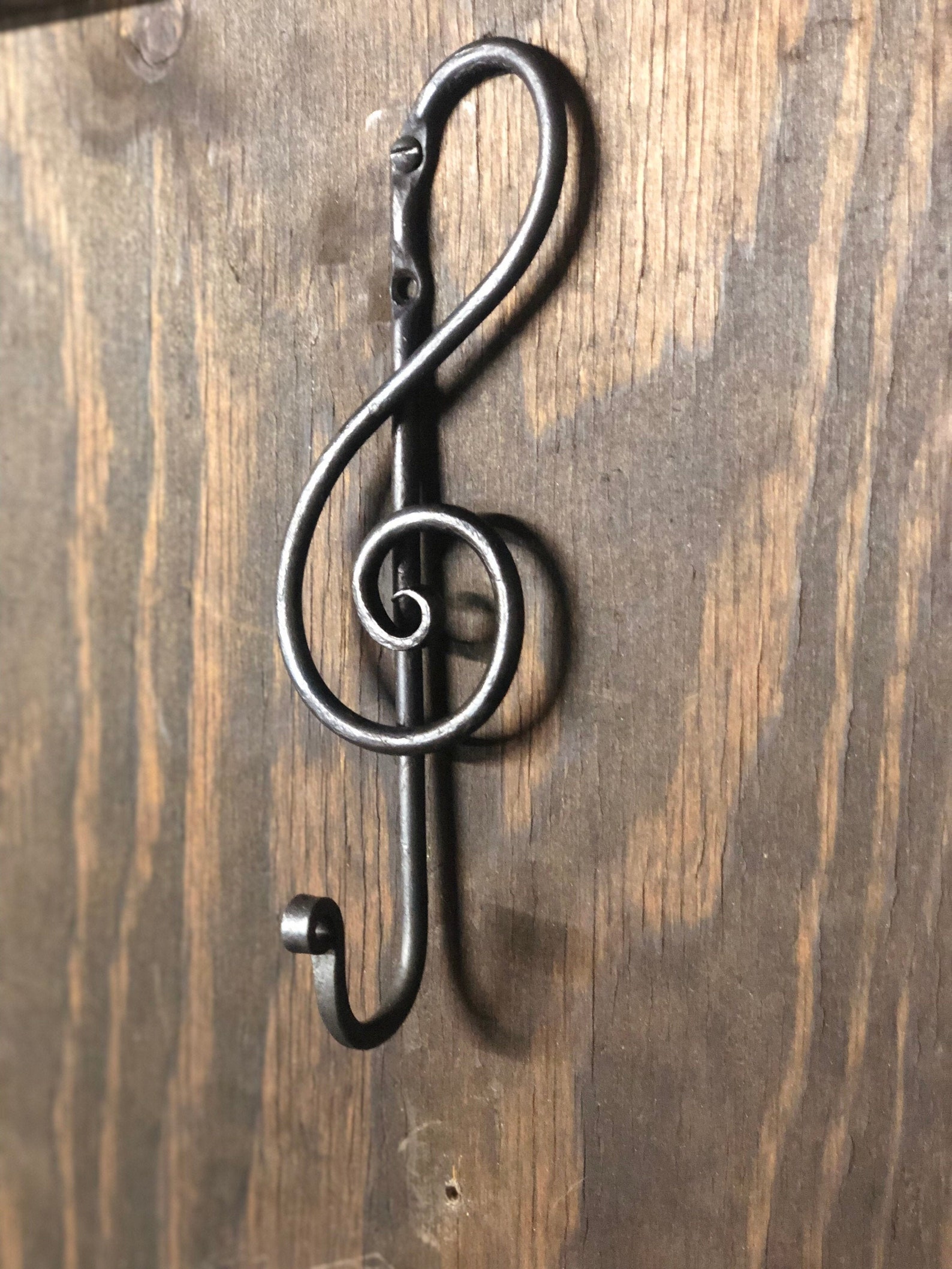 Treble Clef Wrought Iron Hook Hans Forged Hook Wall Hook Music | Etsy