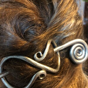Hand Forged Hair Pin Spiral Scroll Hair Pin Hand Forged Hair Pin ...