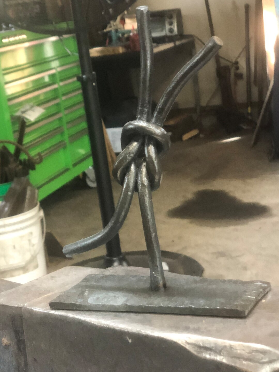 Hand Forged Square Knot Sculpture Iron Knot Forged Knot Iron Metal Art ...