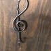 Treble Clef Wrought Iron Hook Hans Forged Hook Wall Hook Music Lovers ...