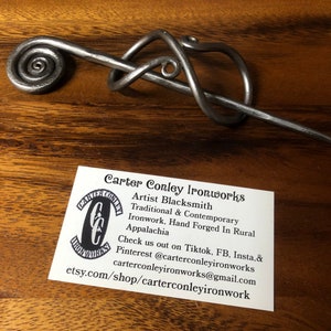 Hand Forged Hair Pin Spiral Scroll Hair Pin Hand Forged Hair Pin ...