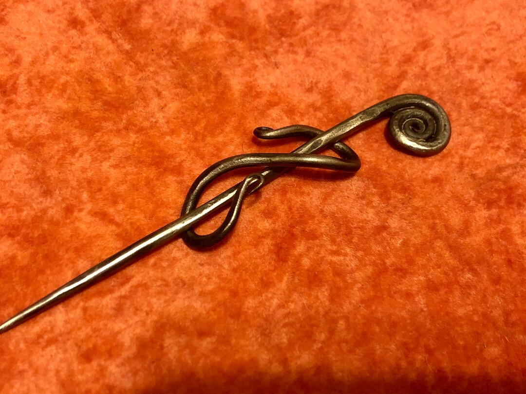 Hand Forged Hair Pin Spiral Scroll Hair Pin Hand Forged Hair - Etsy