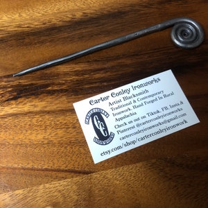 Hand Forged Hair Pin Spiral Scroll Hair Pin Hand Forged Hair Pin ...