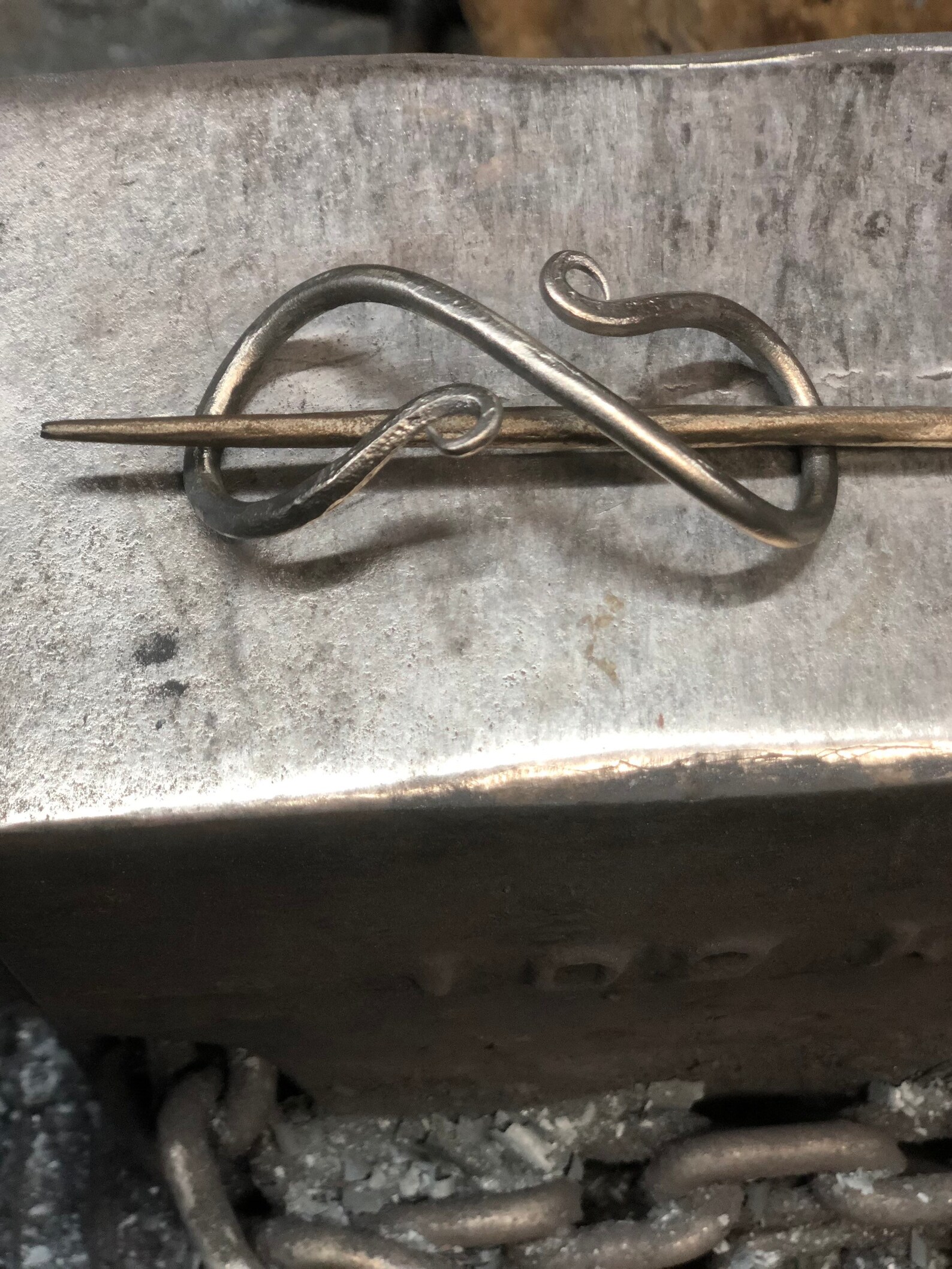 Hand Forged Hair Pin Spiral Scroll Hair Pin Hand Forged Hair - Etsy