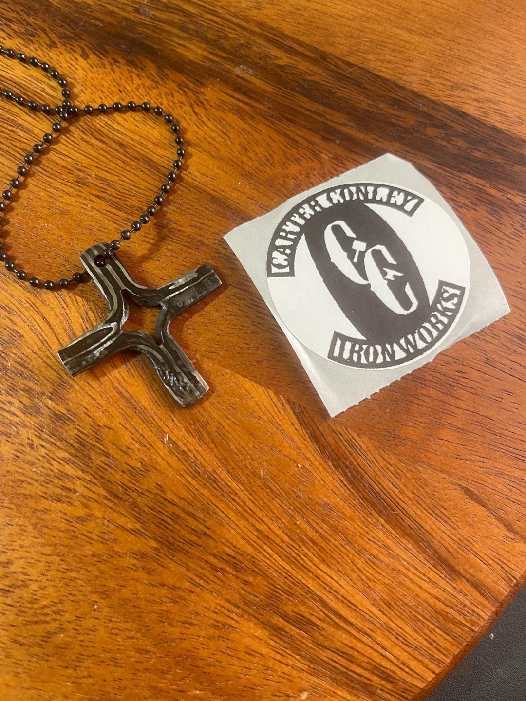 Damascus Steel Split Cross Necklace Blacksmith Made in Rural Appalachia - Etsy