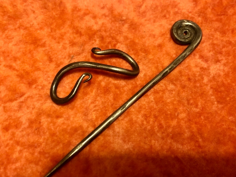 Hand Forged Hair Pin Spiral Scroll Hair Pin Hand Forged Hair - Etsy