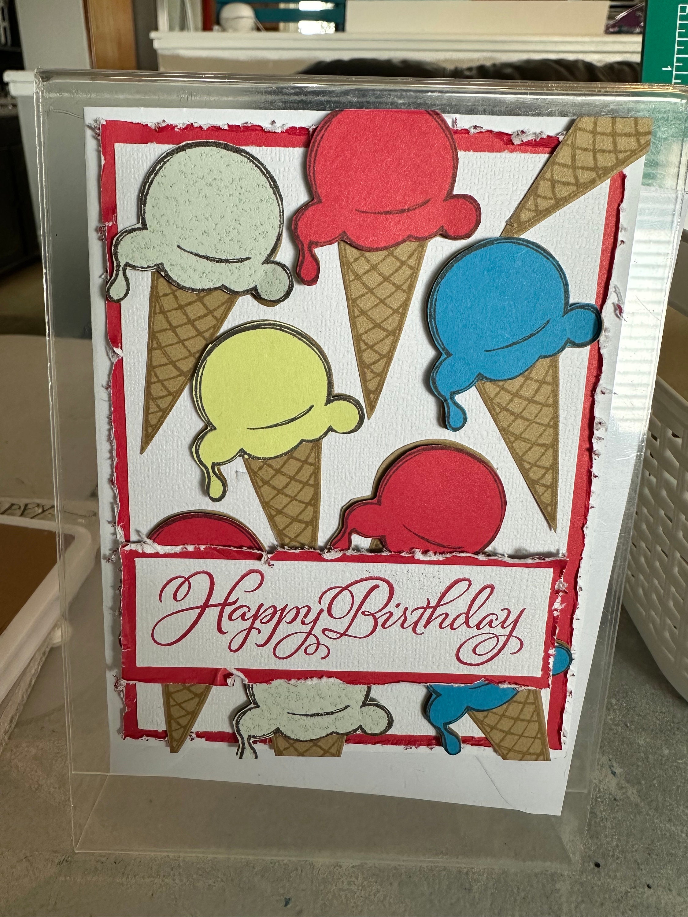 Birthday Ice Cream Cone Card - Etsy