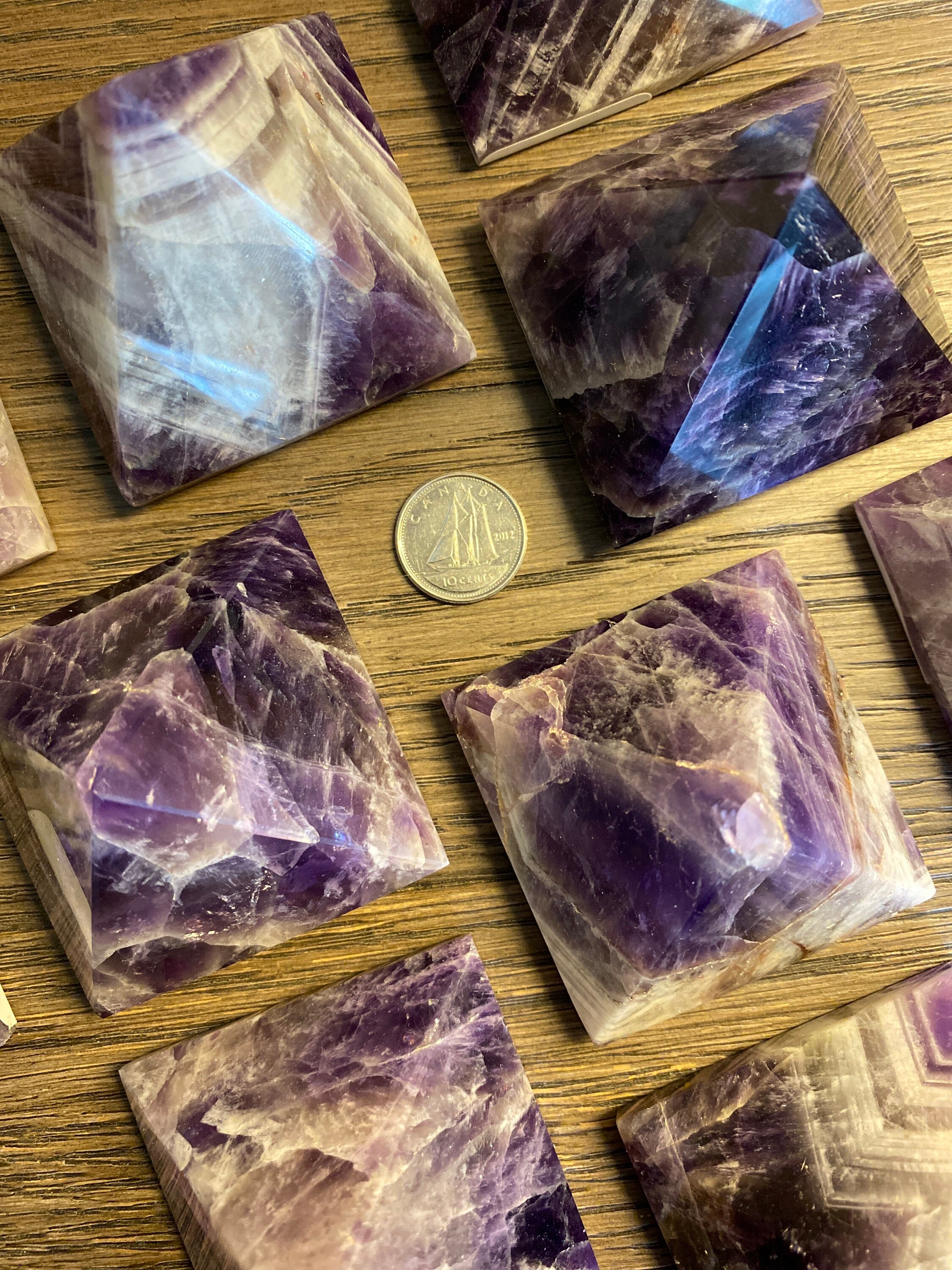 Amethyst Chevron Pyramid Crystal - Etsy