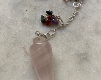 Double Terminated Rose Quartz Chakra Gemstone Pendulum Dowser - Etsy UK