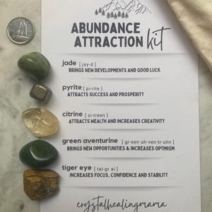 Abundance Attraction Crystal Kit (includes 5 Crystals) - Etsy
