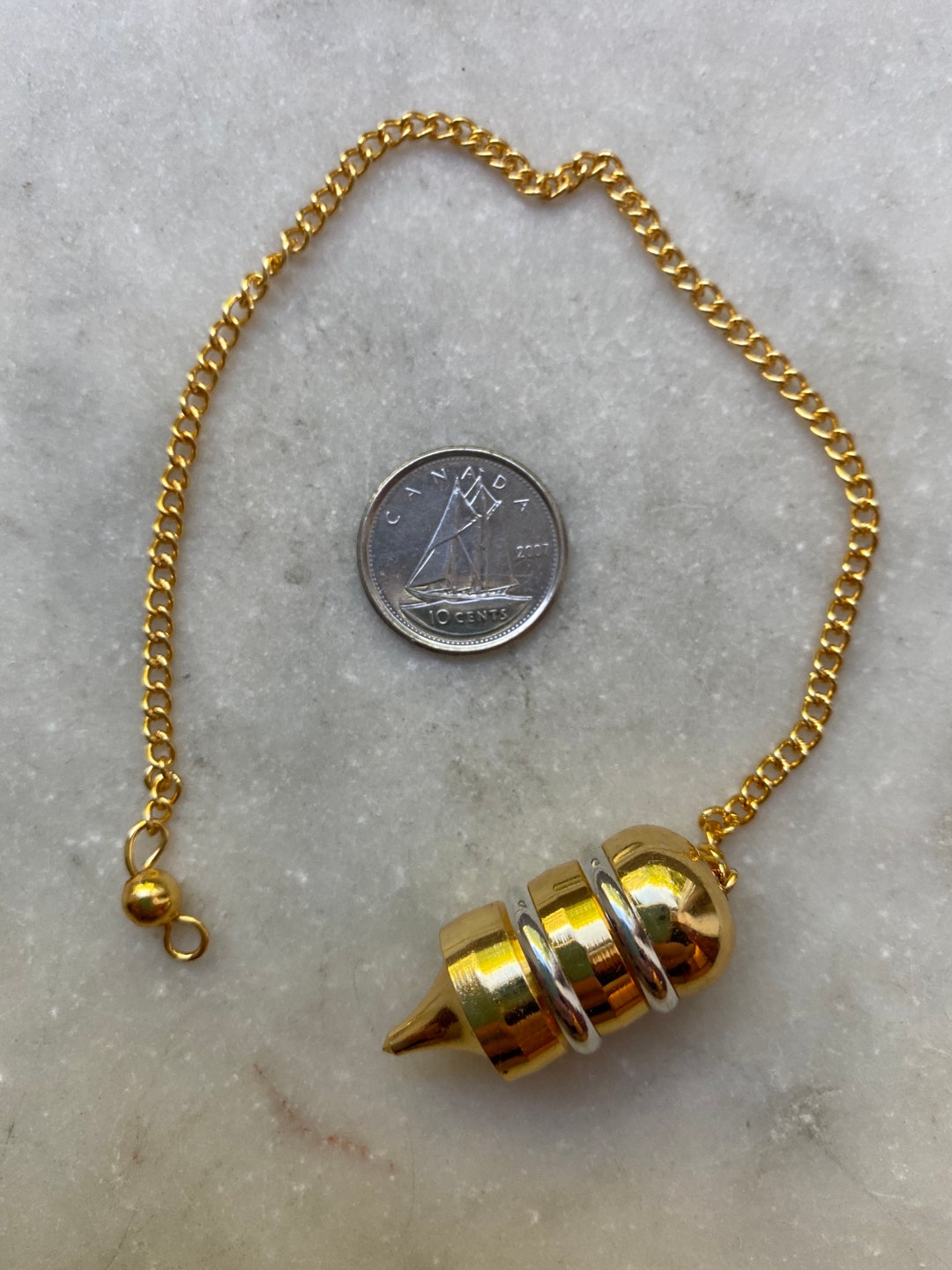 Chambered Brass Silver Rings Pendulum - Etsy